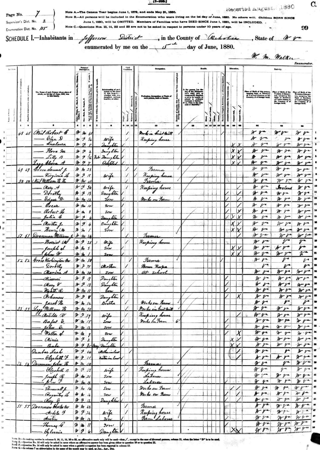 William Harrison Legg Family Group Record